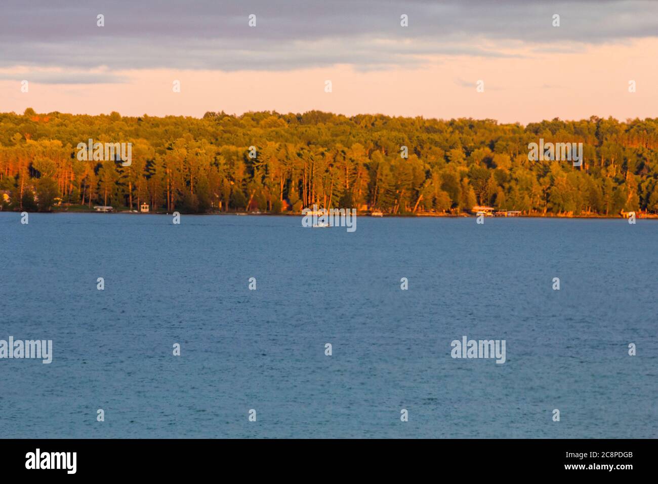Sunset on Elk Lake, Michigan Stock Photo - Alamy