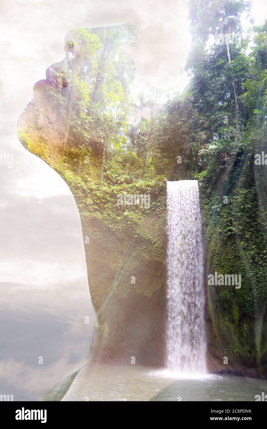 Creative photo manipulation of a portrait Stock Photo - Alamy