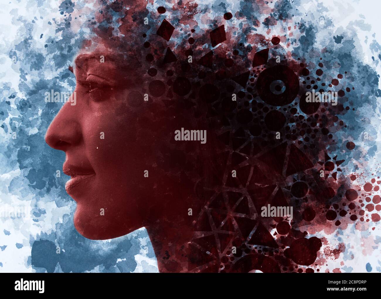 Creative photo manipulation of a portrait Stock Photo - Alamy