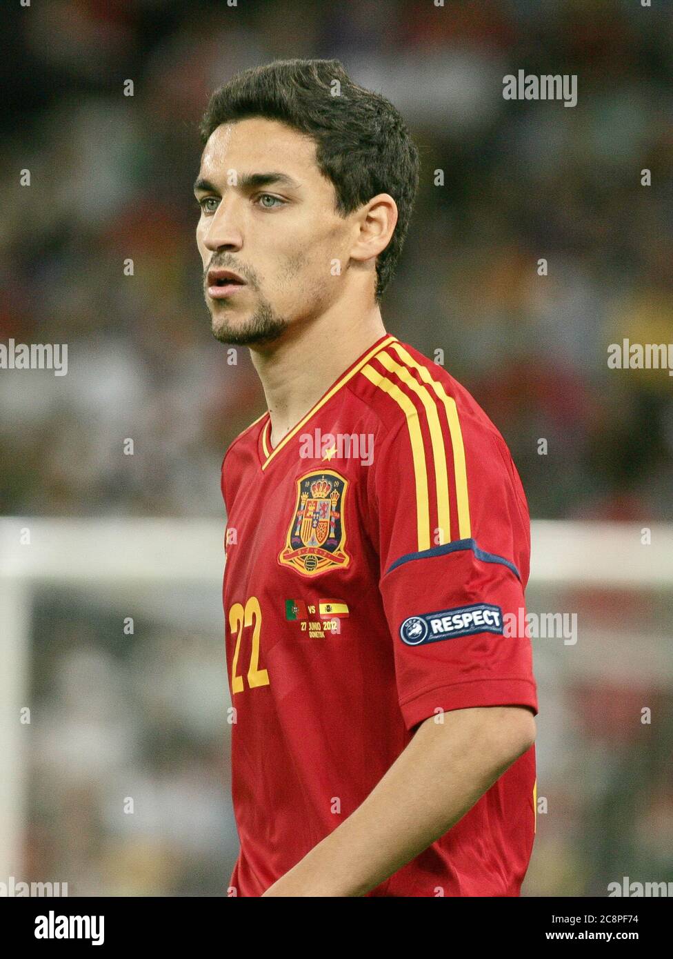 Jesús Navas During the Euro 2012, Portugal - Spain on June 27, 2012 in ...