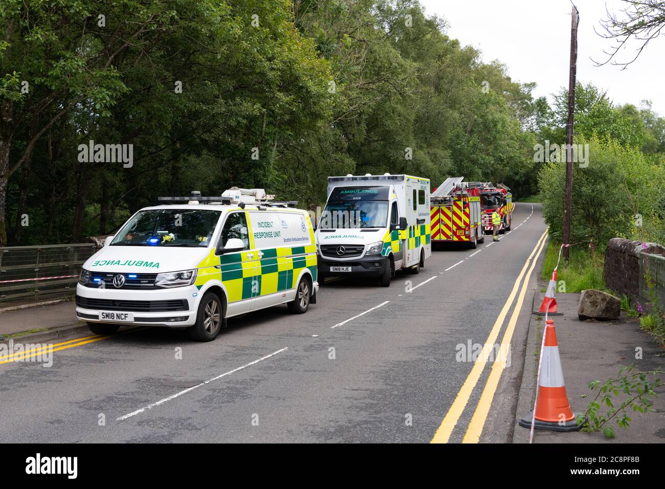 Killearn, Stirlingshire, Scotland, UK. 26th July, 2020. Emergency ...