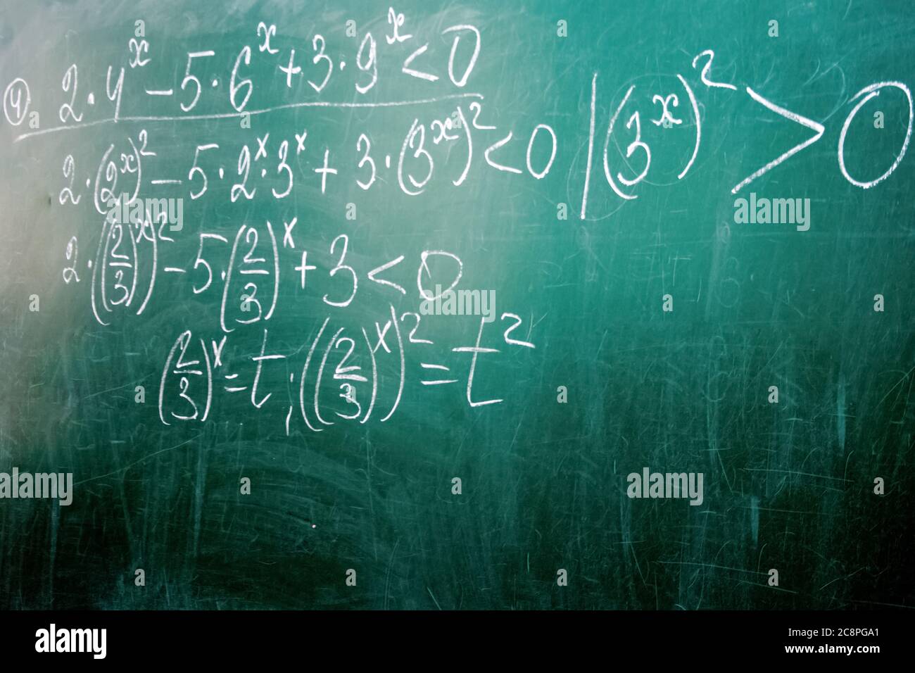 close up of math formulas on a blackboard Stock Photo - Alamy