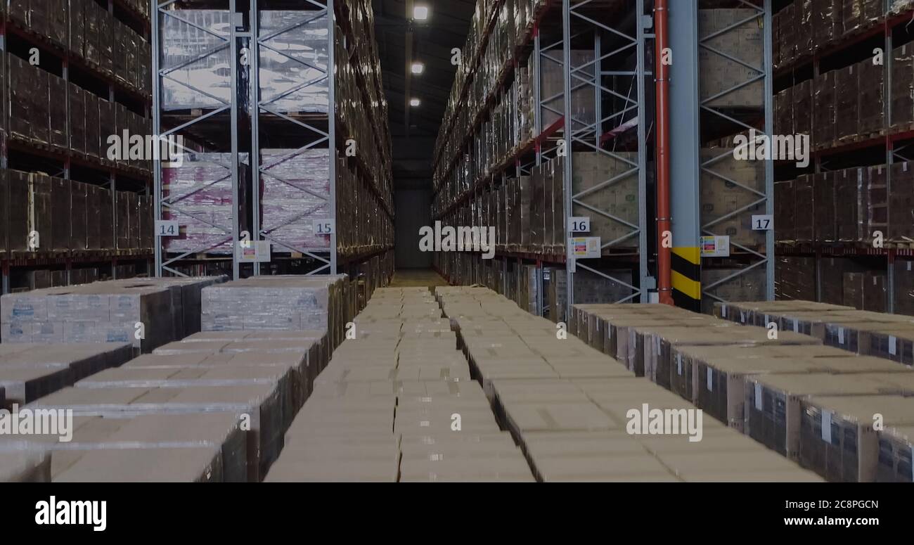 Mobile Aisle Racking System in Distribution Warehouse Stock Photo - Alamy