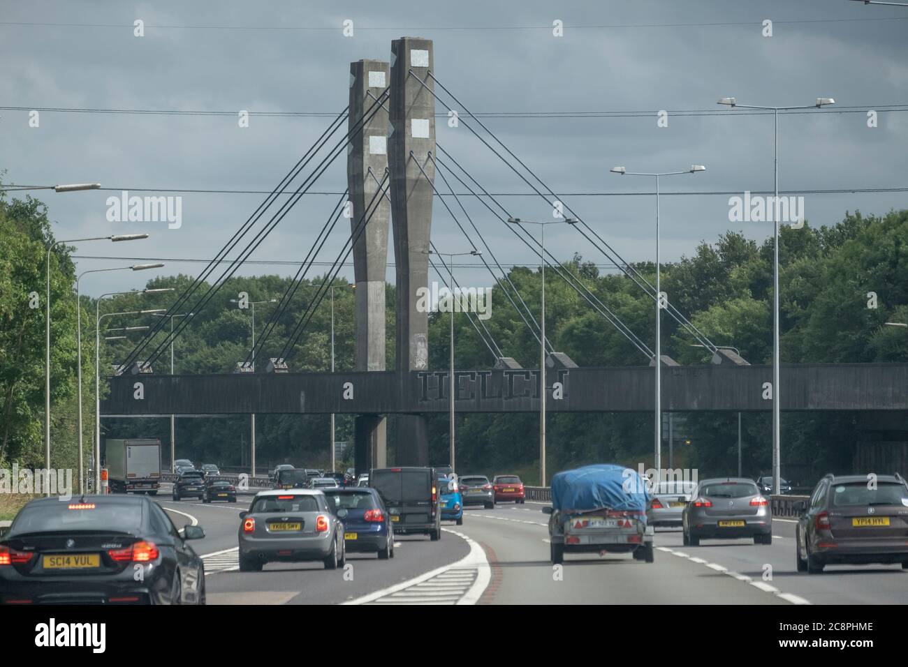 Railway bridge crossing the m25 surrey hi-res stock photography and ...