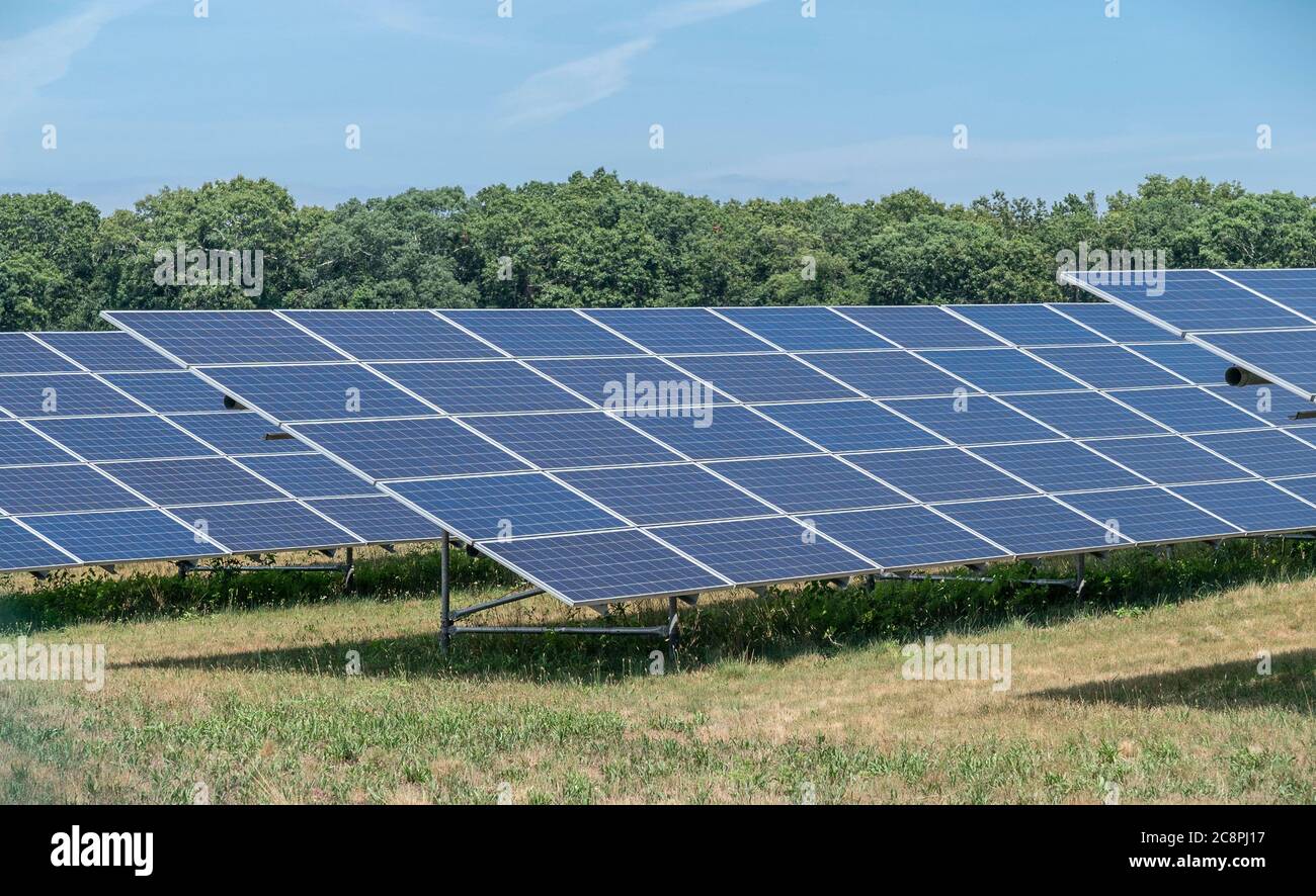 Solar photovoltaic power plant farm installation Stock Photo - Alamy