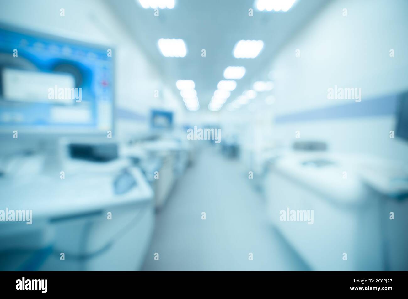 Medical laboratory with analyzers. Blur abstract background Stock Photo ...