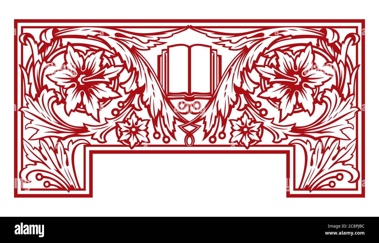 Book frontispiece title page decorative design in retro Soviet style ...