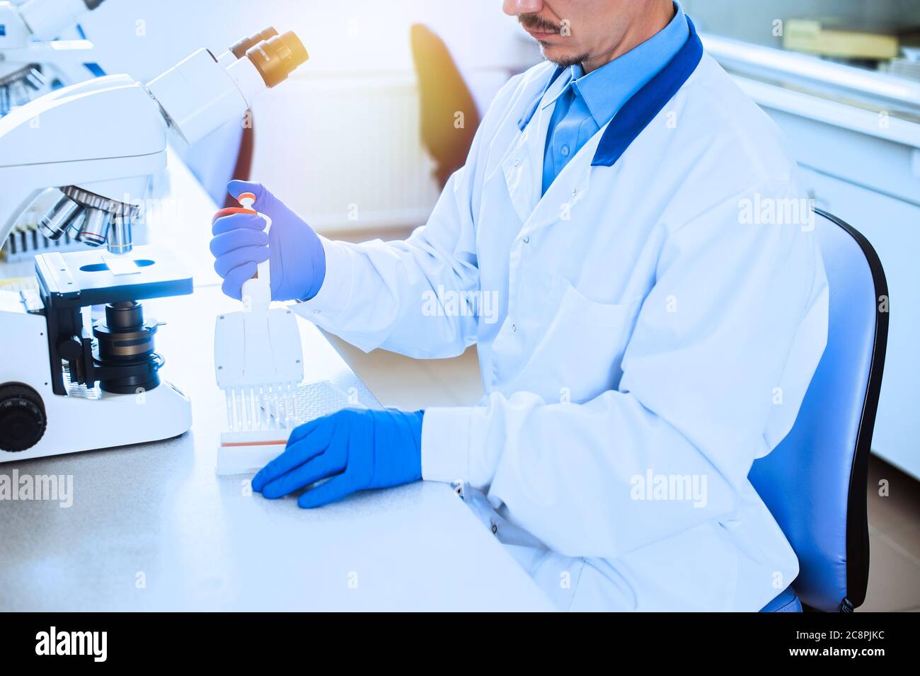 Cytological and morphological examination in the laboratory Stock Photo ...