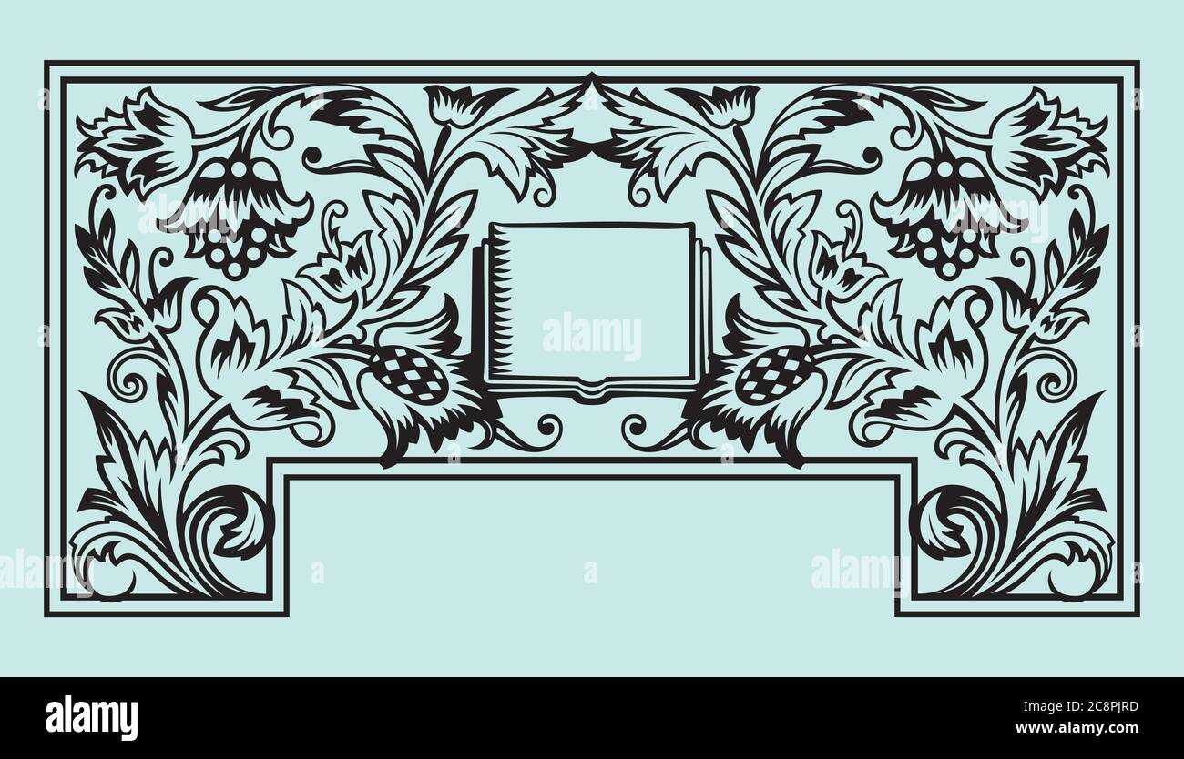 Book frontispiece title page decorative design in retro Soviet style ...