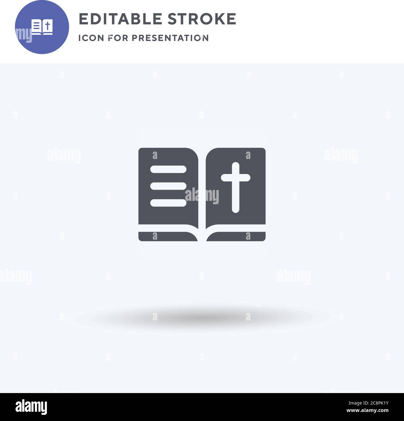 Bible icon vector, filled flat sign, solid pictogram isolated on white ...