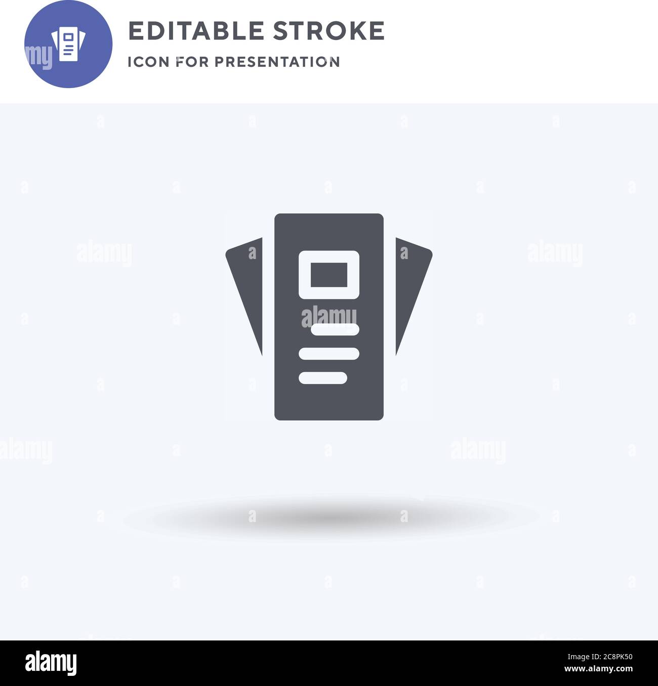 Brochure icon vector, filled flat sign, solid pictogram isolated on ...