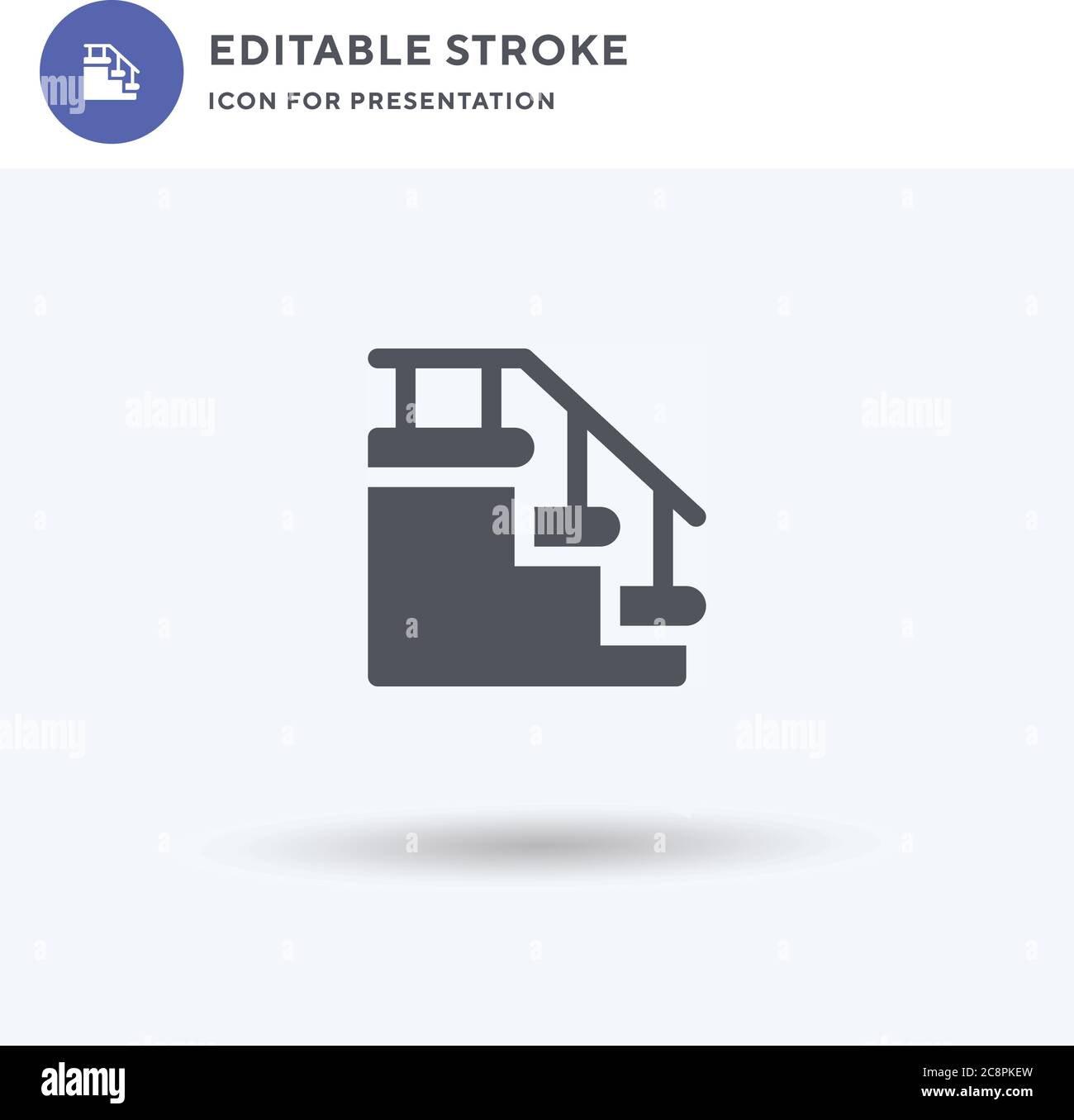 Stairs icon vector, filled flat sign, solid pictogram isolated on white ...