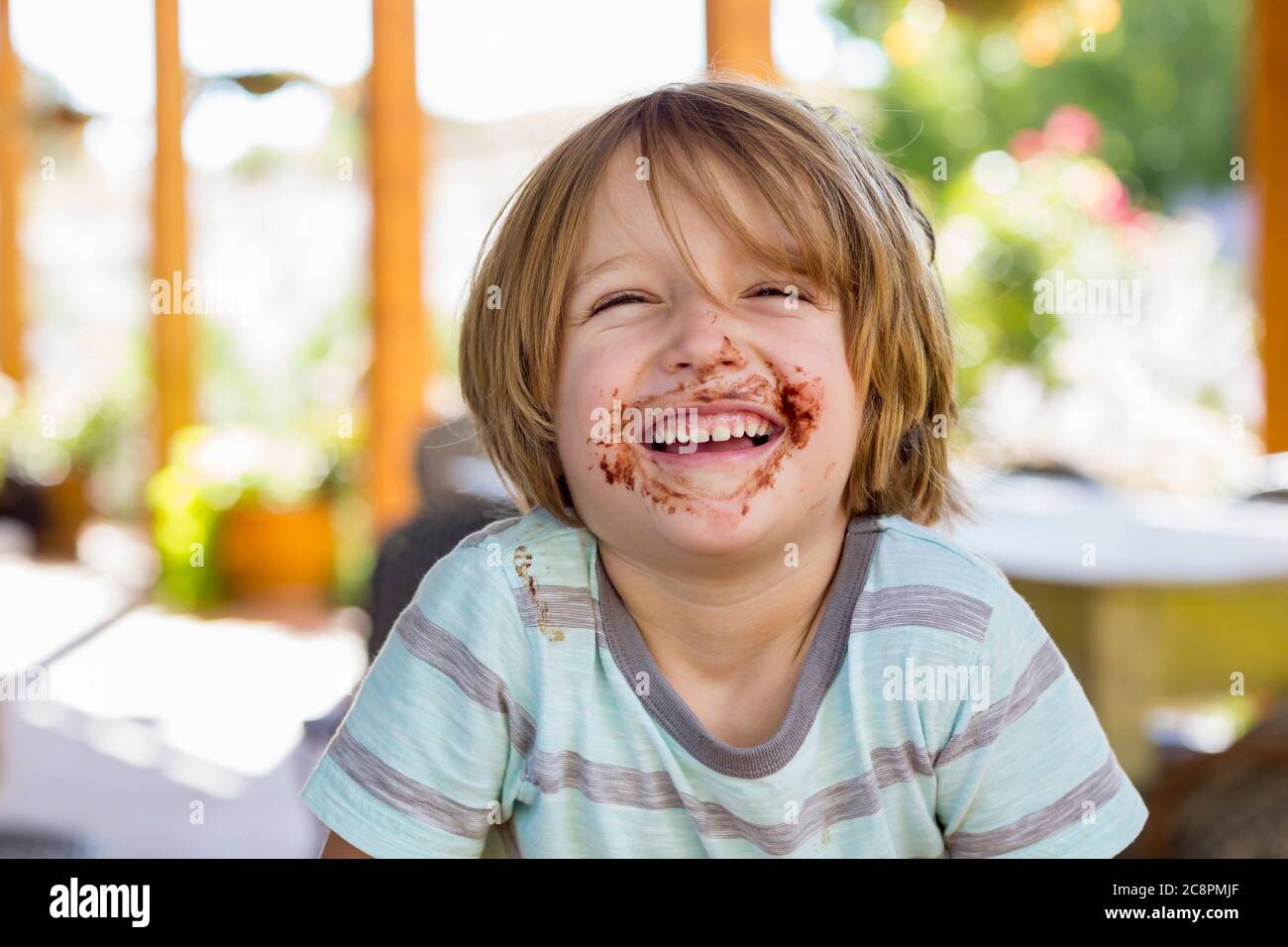 Child chocolate on face hi-res stock photography and images - Alamy