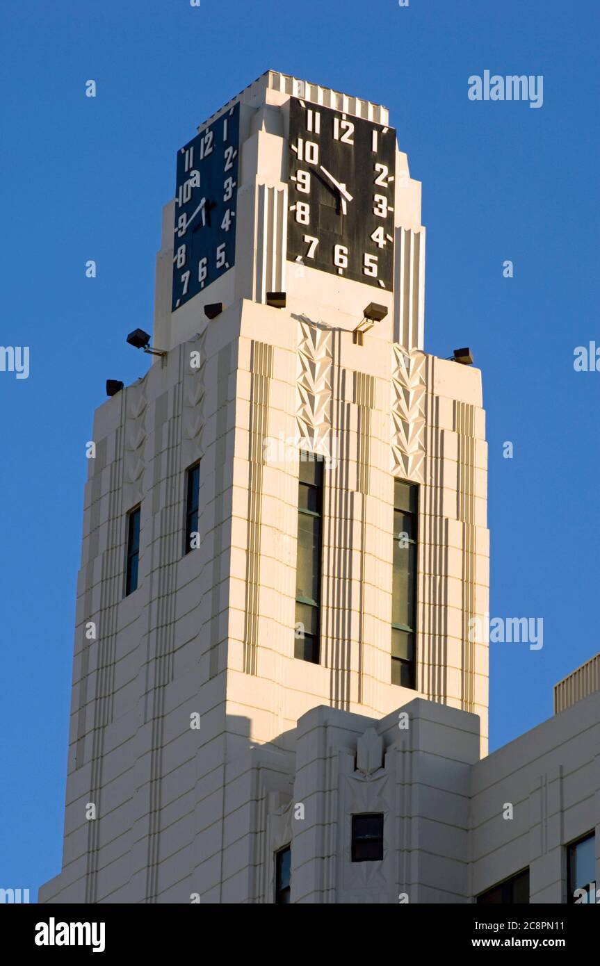 Art Deco clock tower in downtown Santa Monica, CA Stock Photo - Alamy