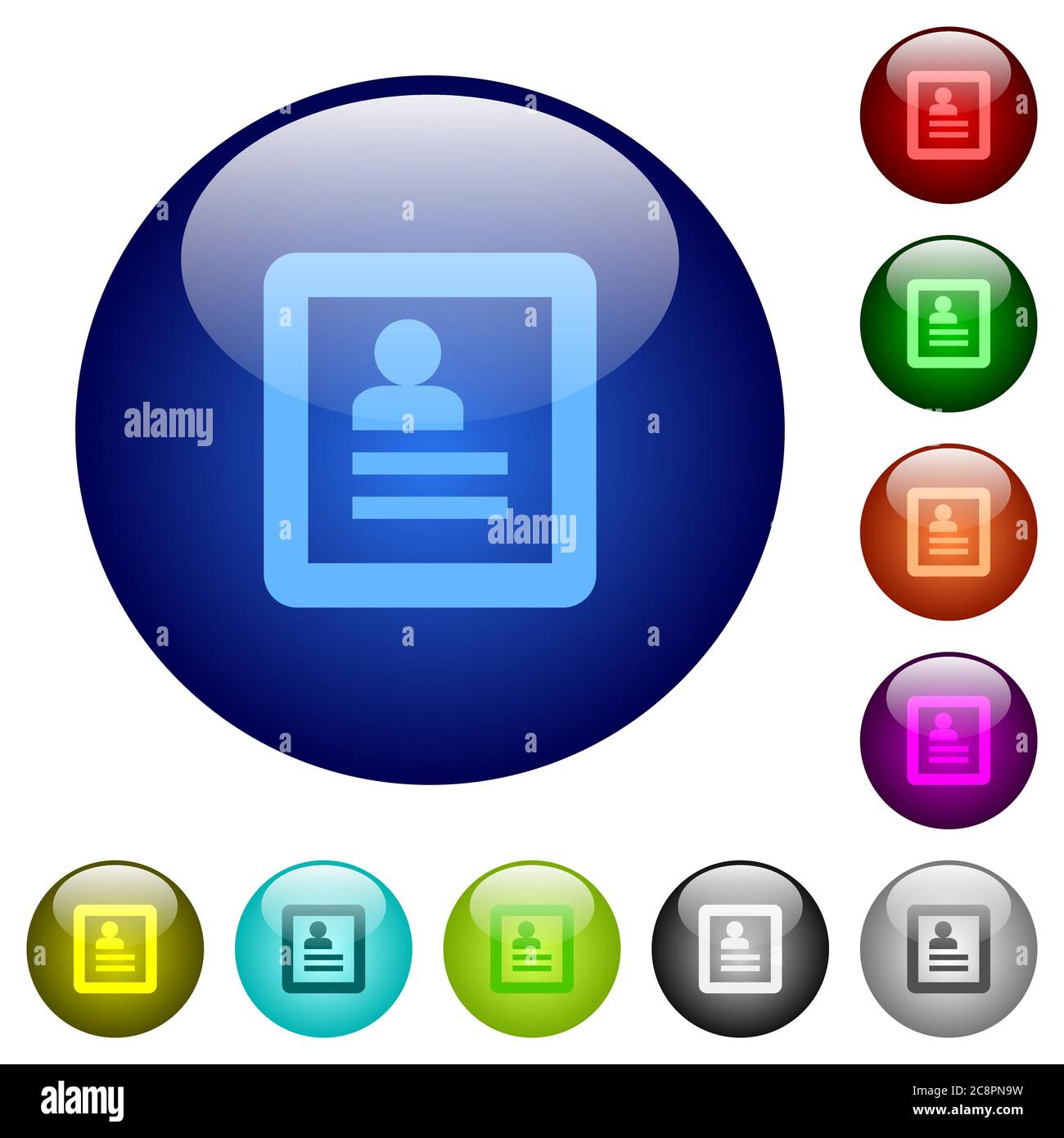 Set of color user profile glass web buttons Stock Vector Image & Art ...