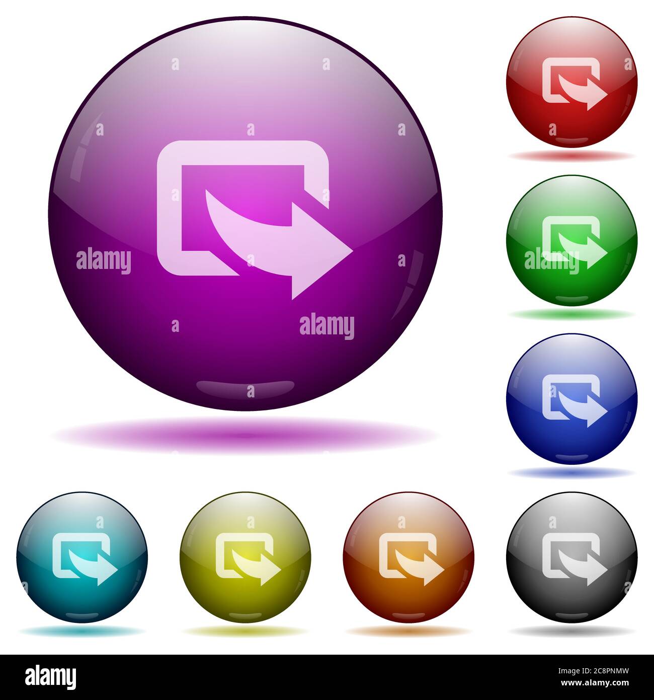 Set of color export glass sphere buttons with shadows Stock Vector ...