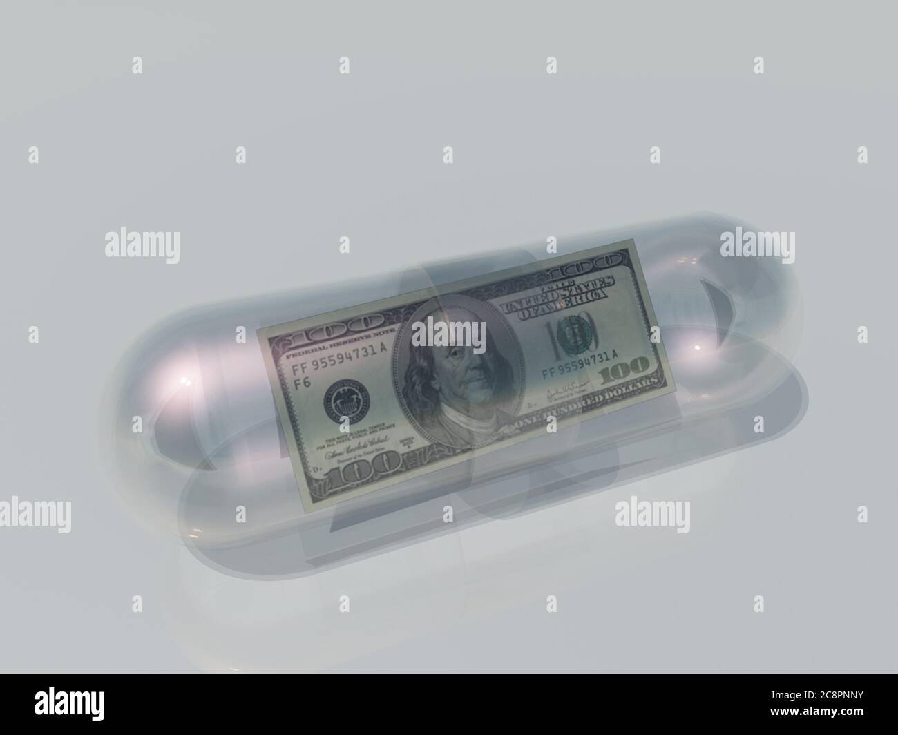 US 100 Dollar in Medicine Capsule Stock Photo - Alamy