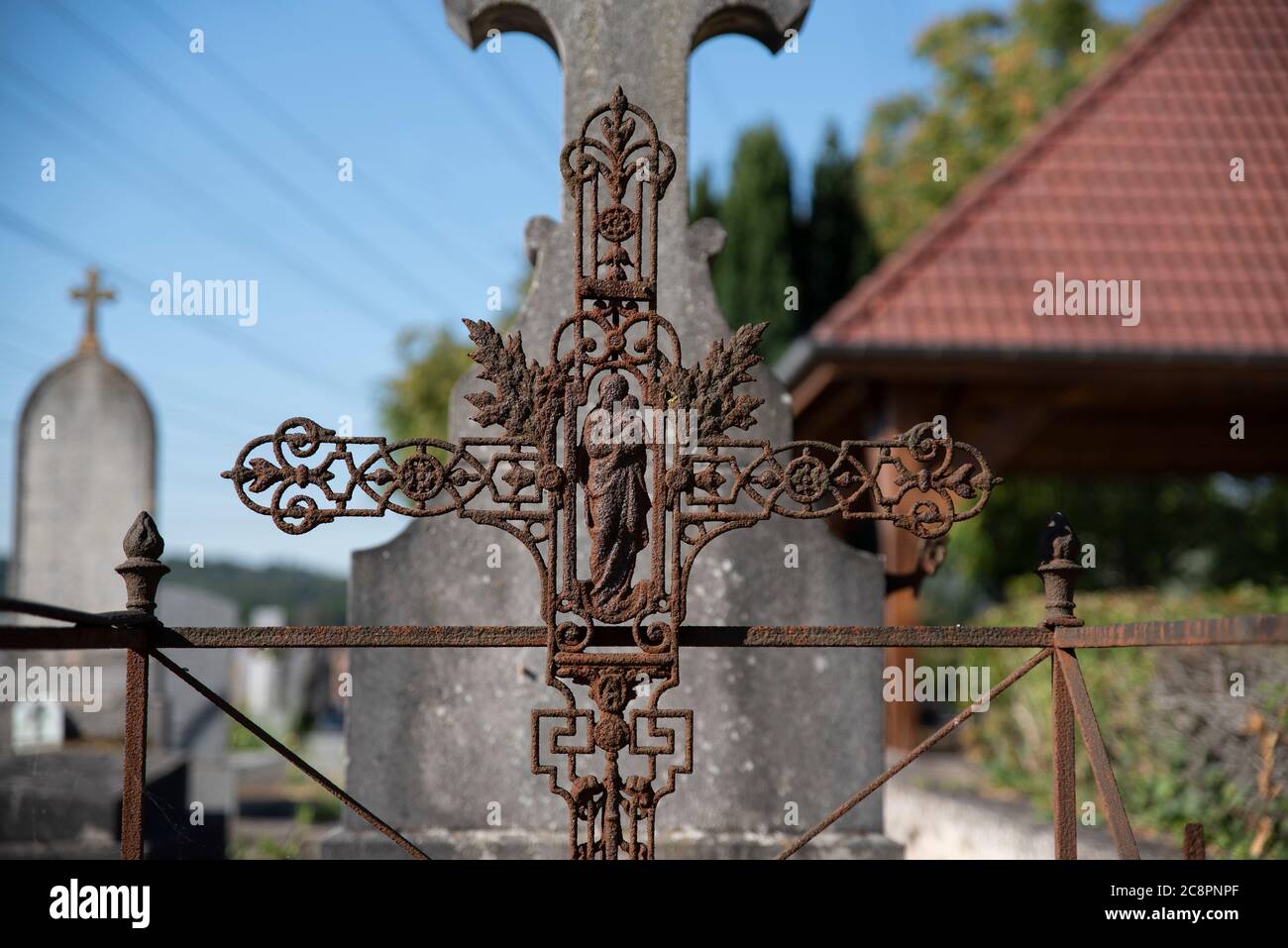 Old religious cross in a Catholic cemetery Stock Photo - Alamy