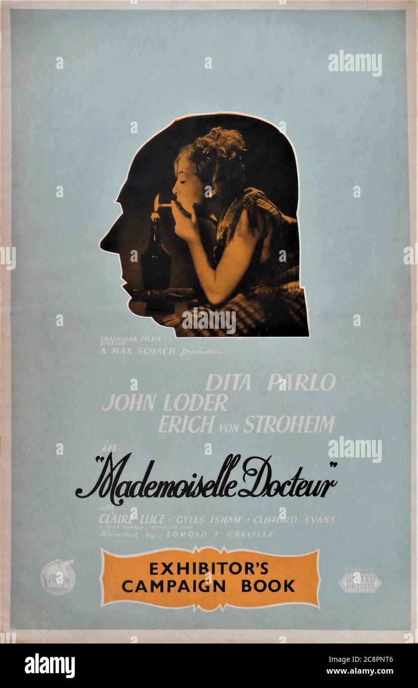 DITA PARLO and ERICH von STROHEIM in MADEMOISELLE DOCTEUR aka UNDER ...