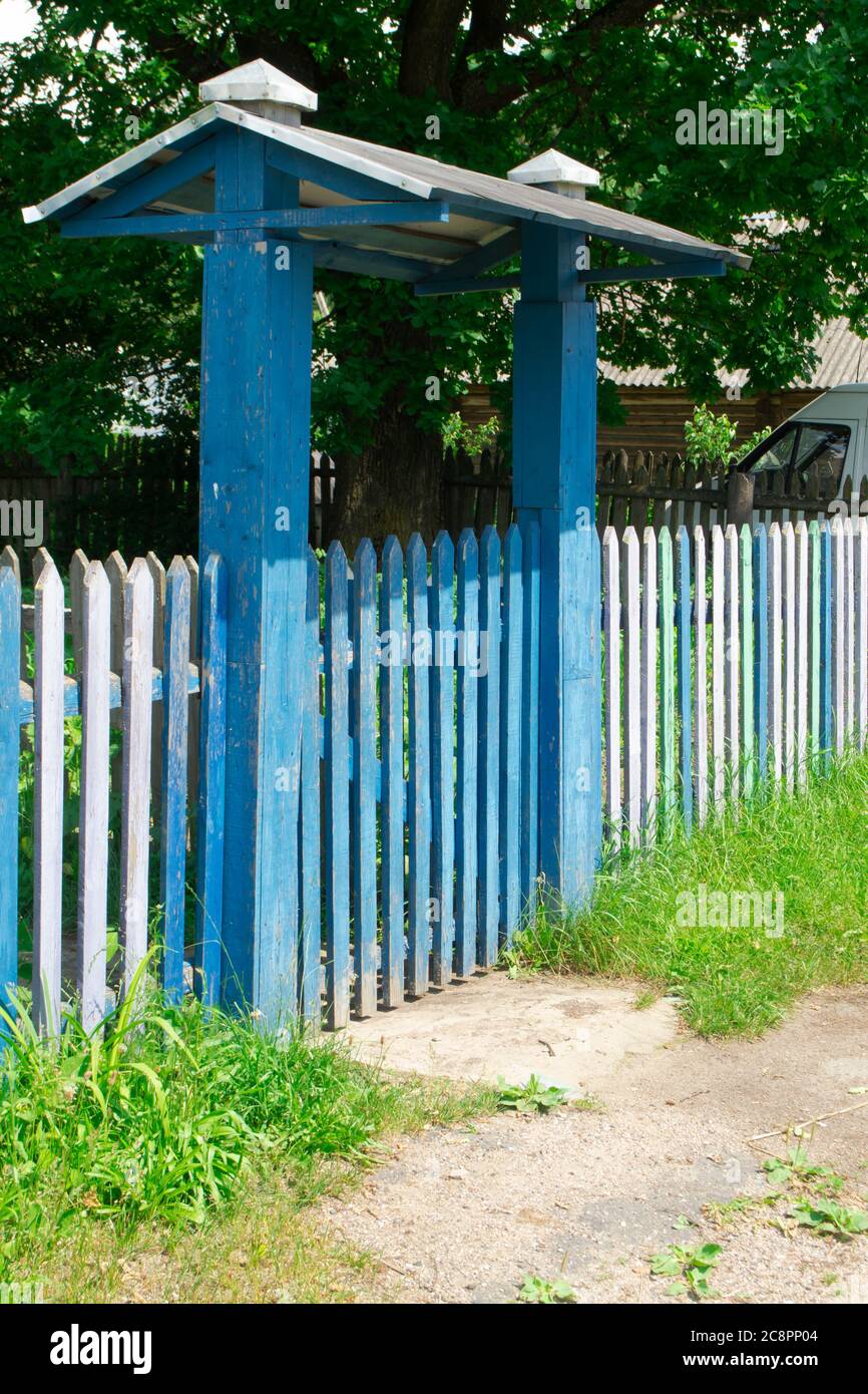 Wooden big gate of vintage wooden house, ancient architecture with ...