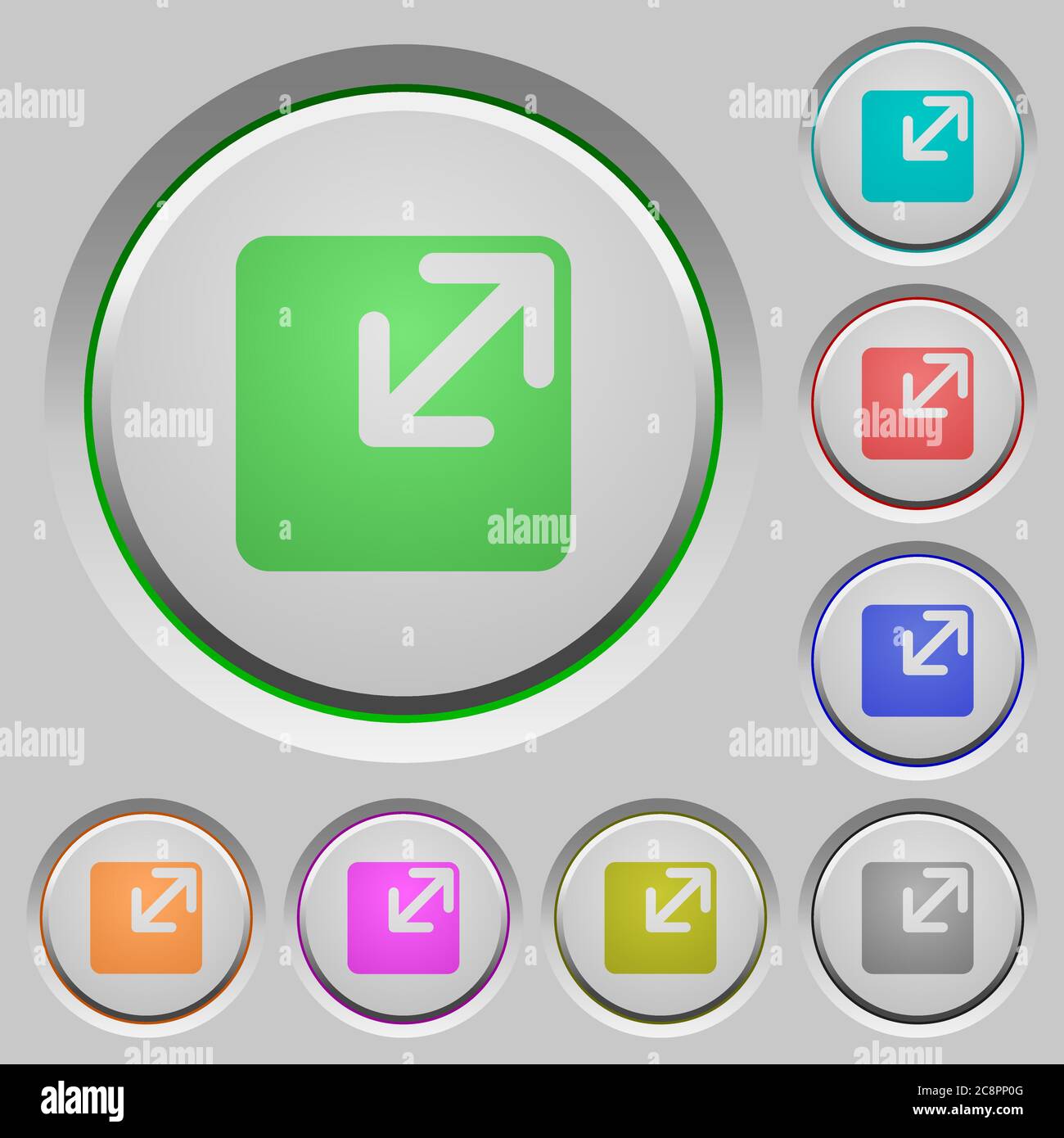 Set of color Resize window sunk push buttons Stock Vector Image & Art - Alamy