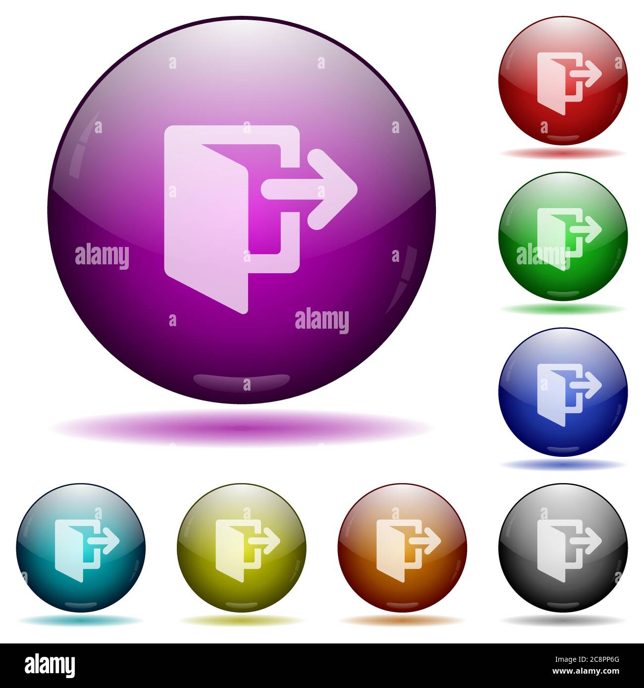 Set of color exit glass sphere buttons with shadows Stock Vector Image ...