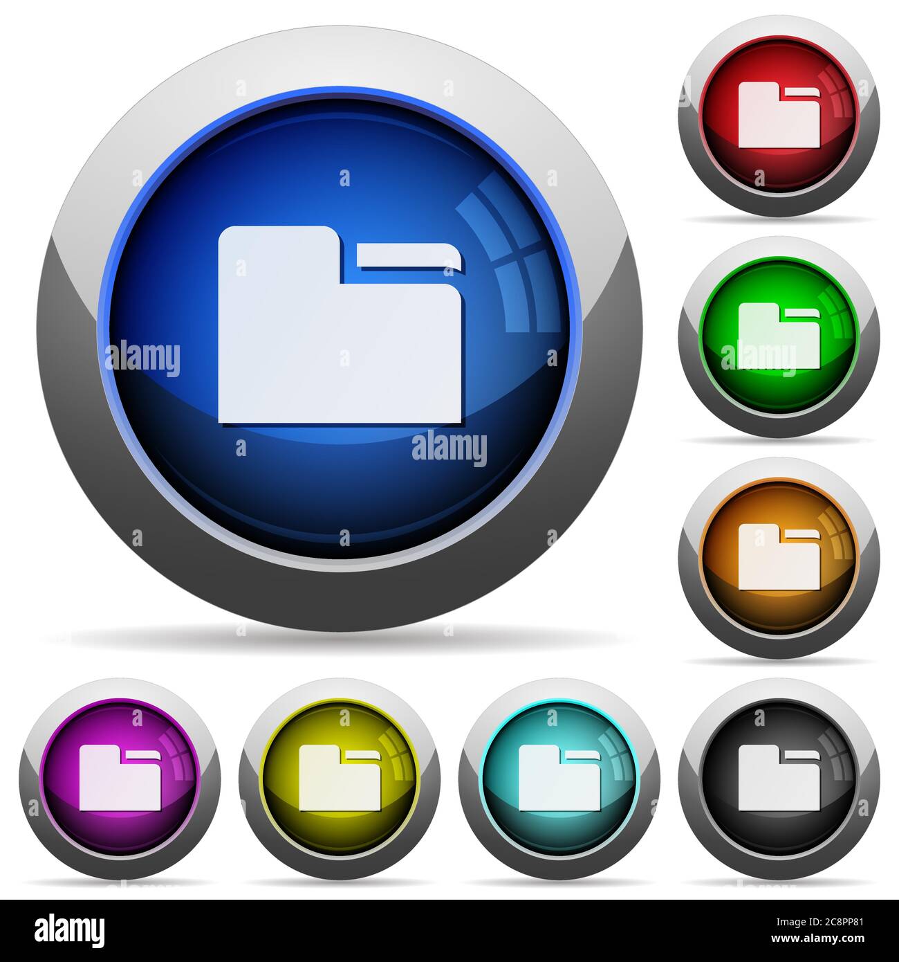 Set of round glossy tab folders buttons. Arranged layer structure Stock ...