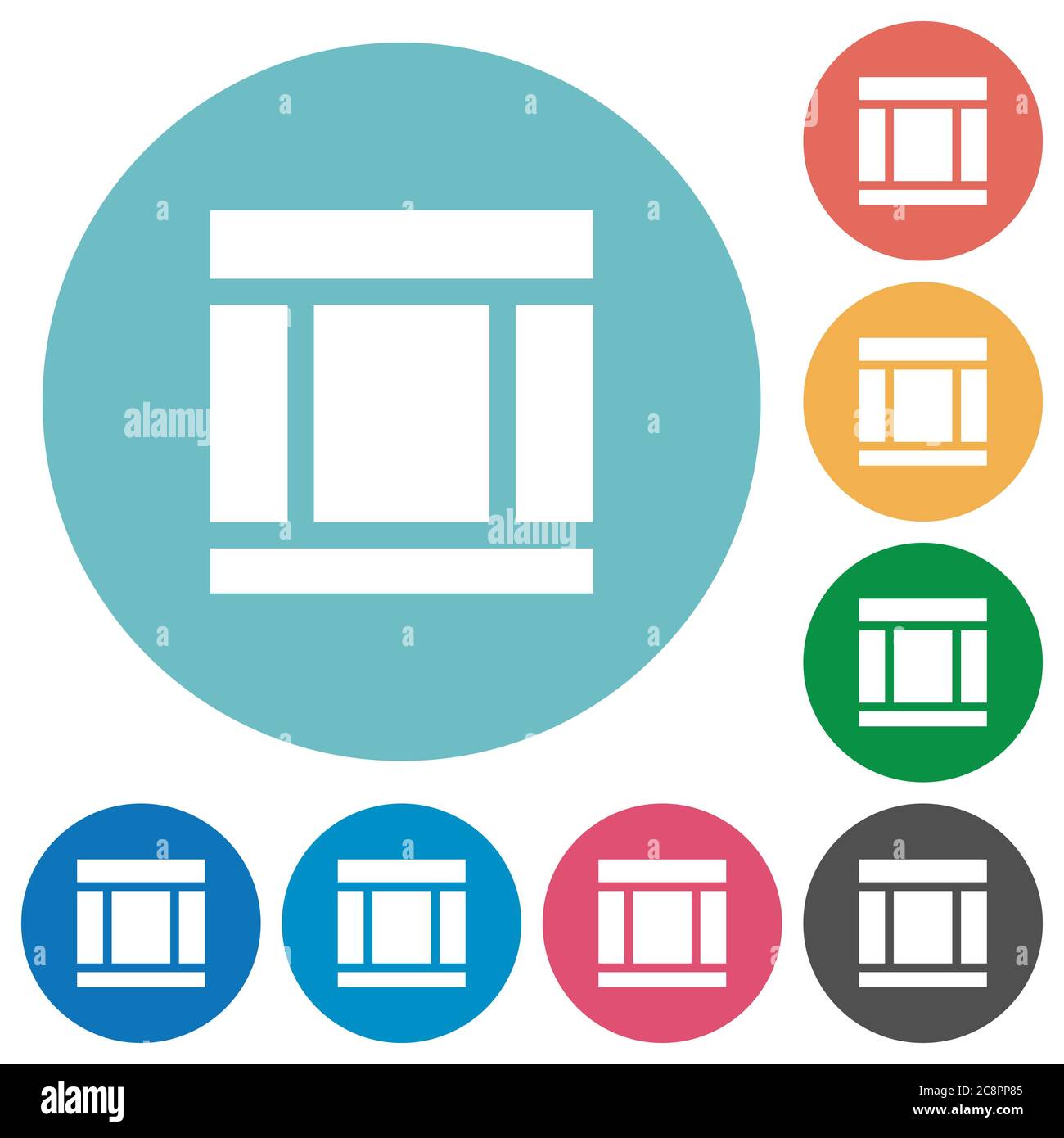 Flat three columns web layout icon set on round color background Stock ... Flat three columns web layout icon set on round color background Stock ...