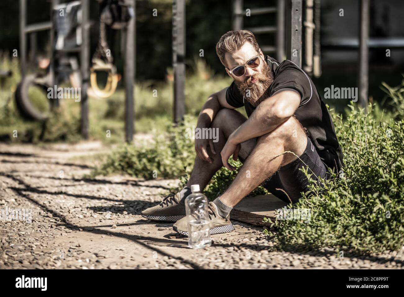 Athlete man resting after workout hi-res stock photography and images ...