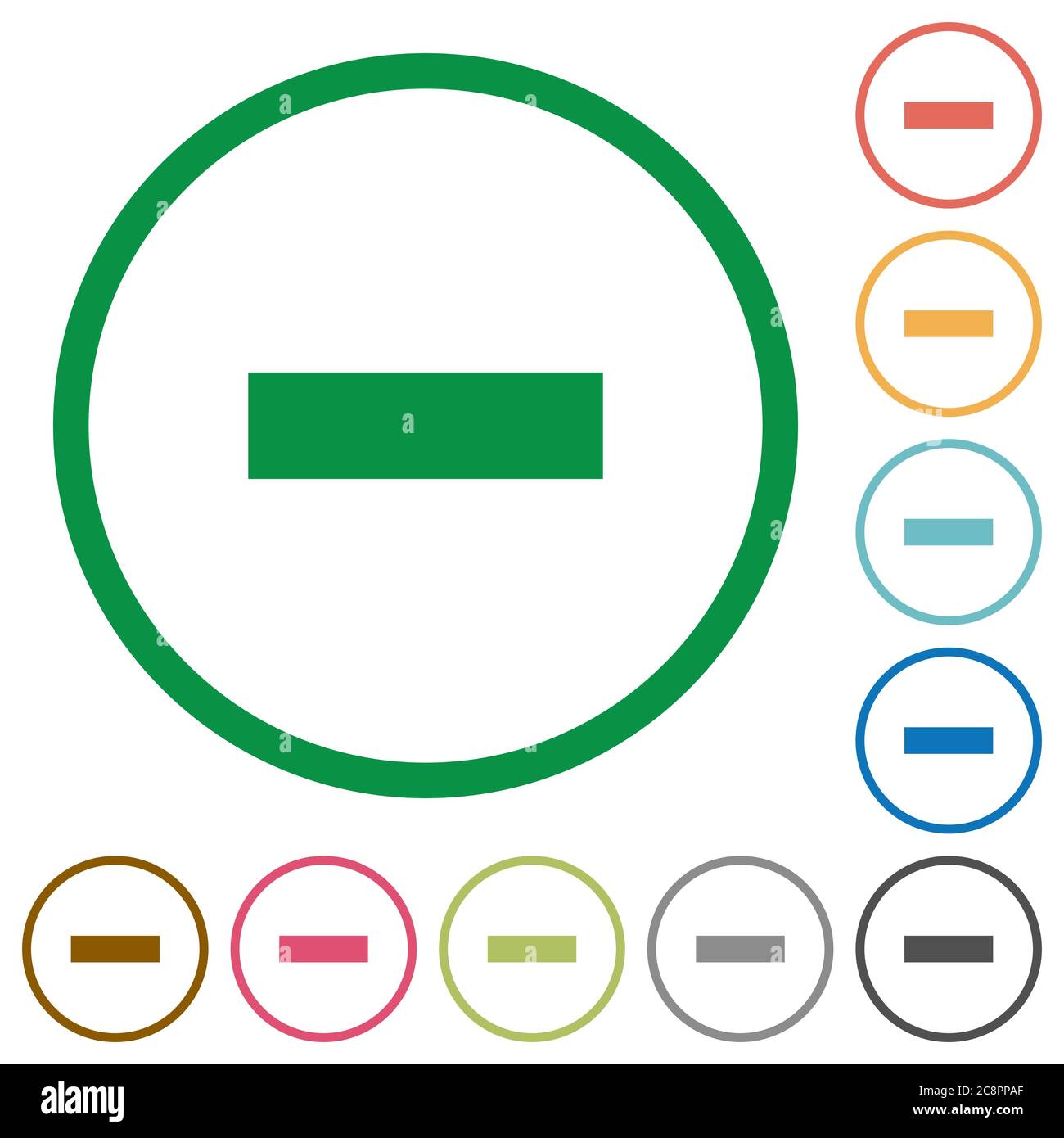 Set of remove color round outlined flat icons on white background Stock Vector Image & Art - Alamy