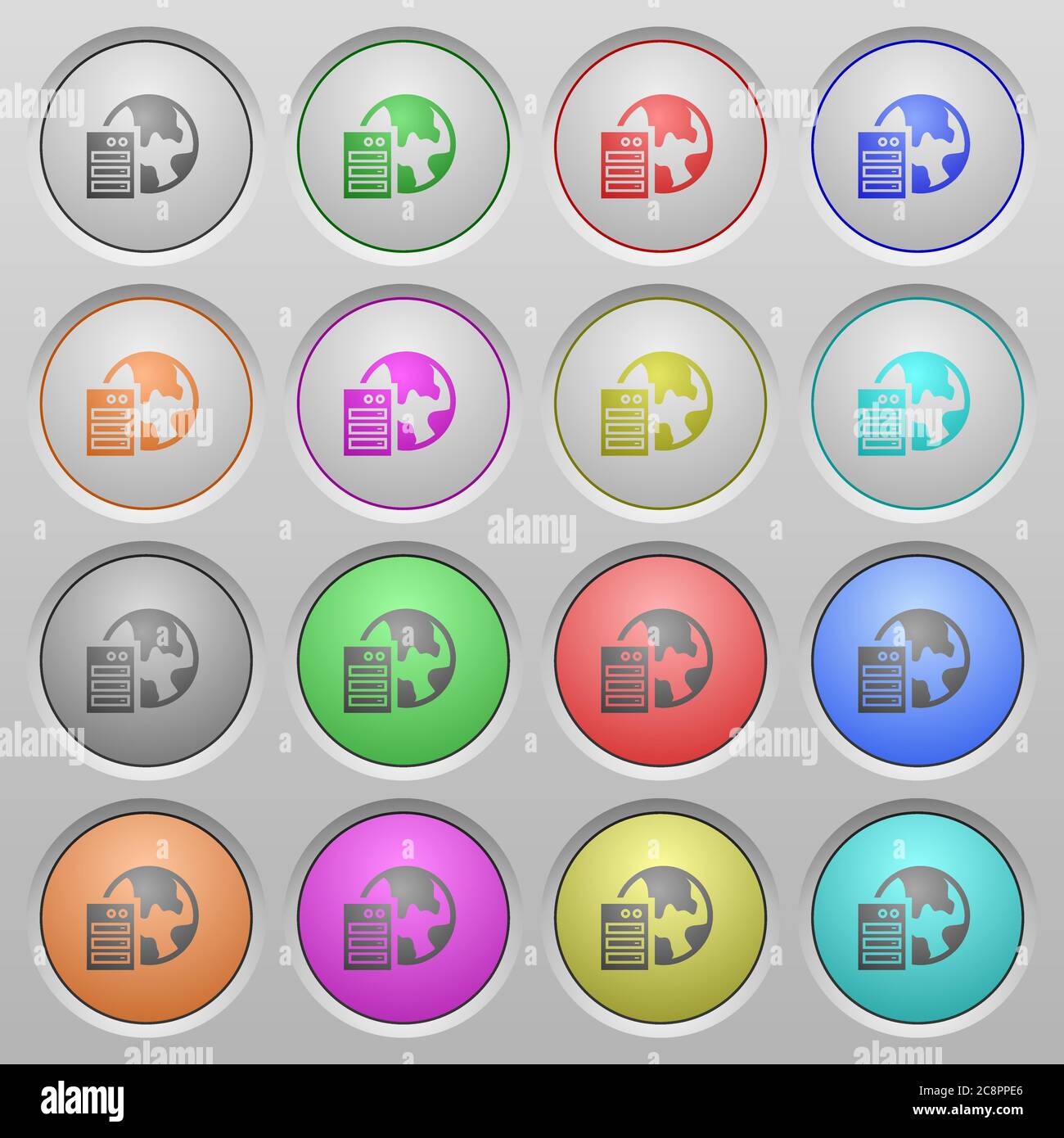 Set of web hosting plastic sunk spherical buttons Stock Vector Image ...