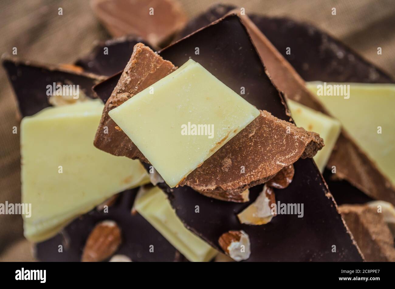 Group of chocolate bars different colors. Different kind assorted ...