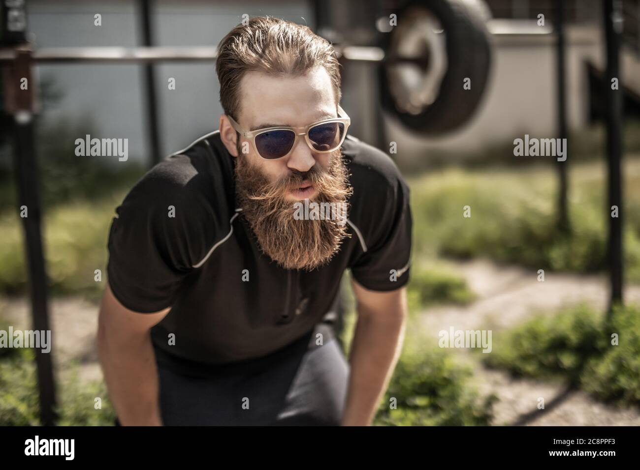 Man resting between exercise hi-res stock photography and images - Alamy