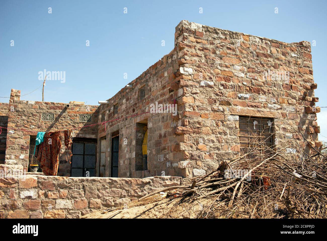 A basic house in a rural Bishnoi village in India Stock Photo - Alamy