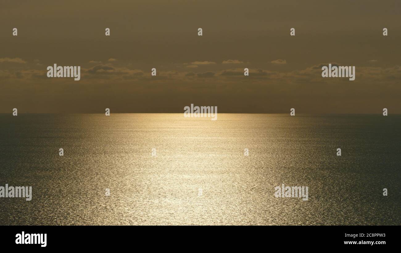 Sun reflections in the Cantabrian Sea, Basque Country Stock Photo - Alamy