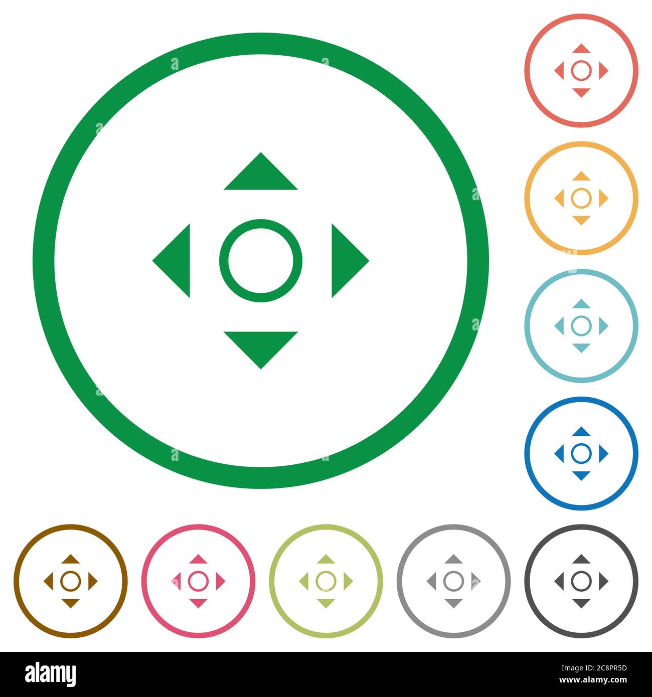 Set of scroll color round outlined flat icons on white background Stock Vector Image & Art - Alamy