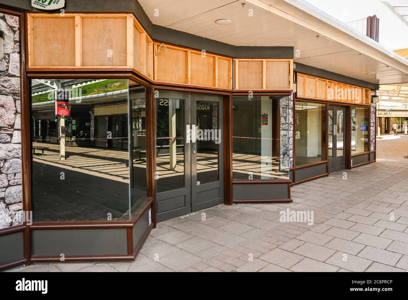 Ebbw Vale, Wales - July 2020: Empty shops in the Festival Park shopping ...