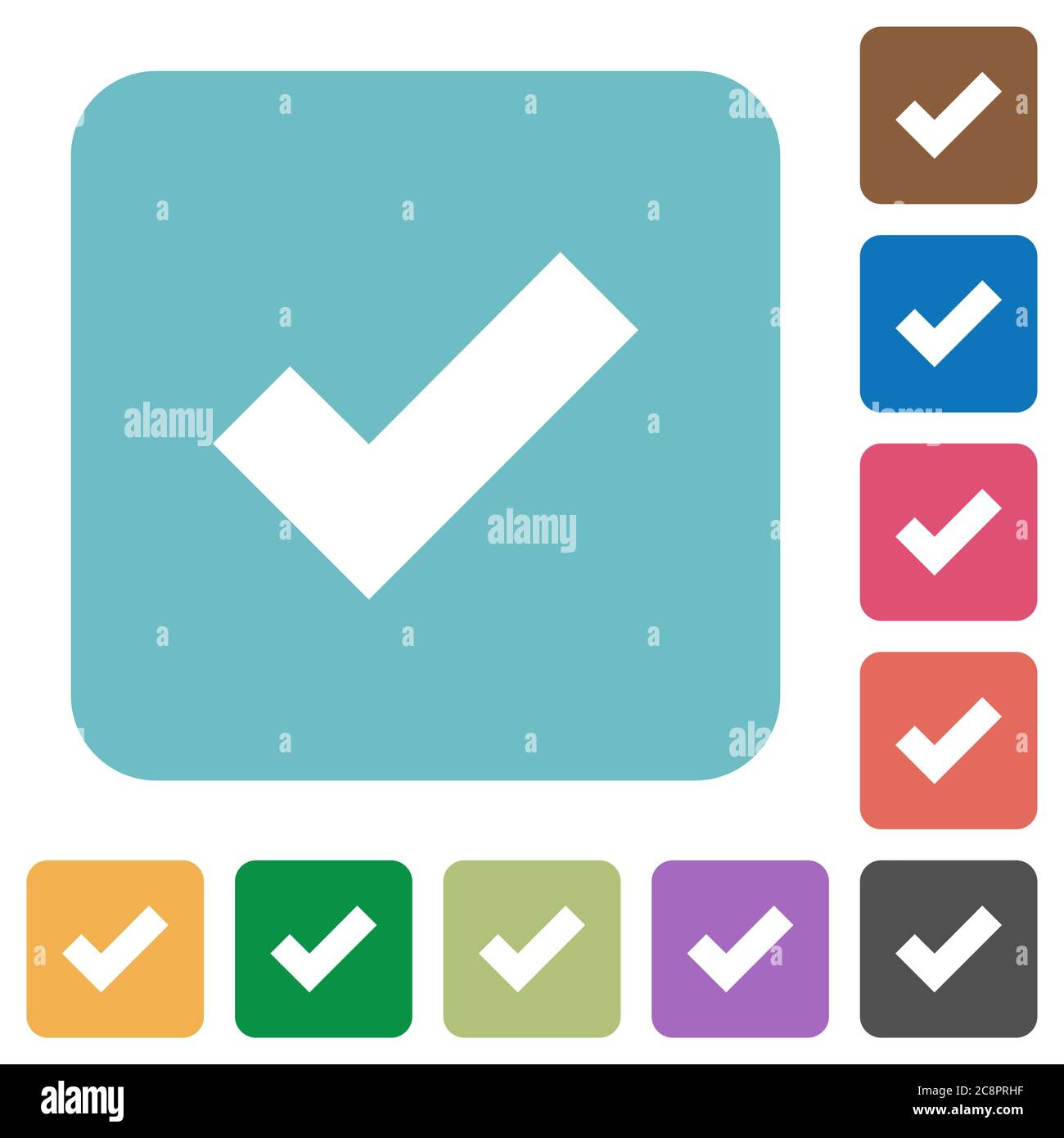 Flat ok icons on rounded square color backgrounds Stock Vector Image ...