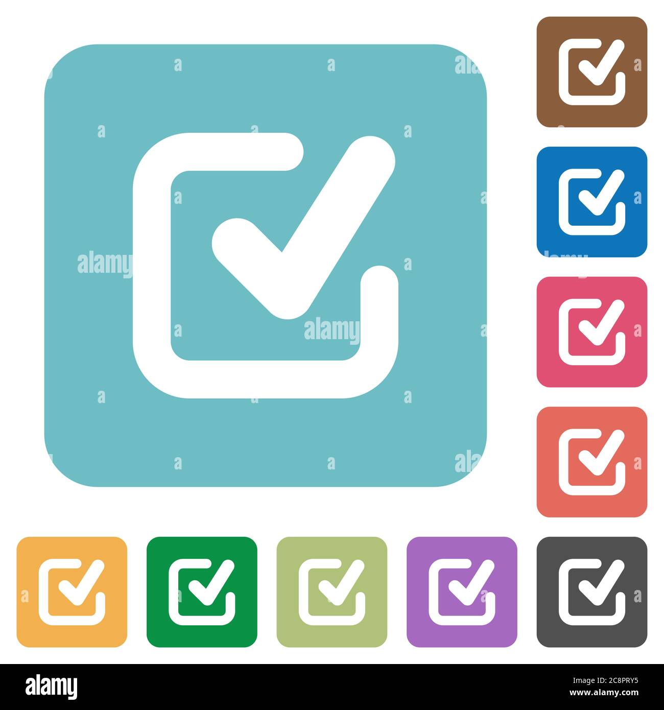 Flat checkmark icons on rounded square color backgrounds Stock Vector ...