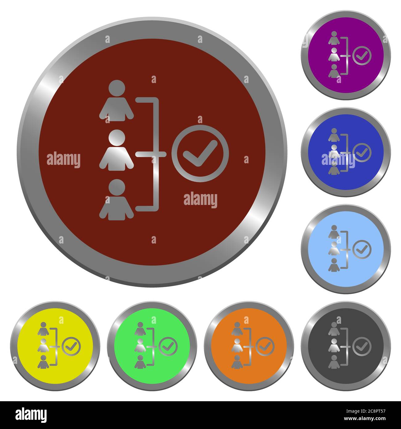 Set of color glossy coin-like successful teamwork buttons Stock Vector ...
