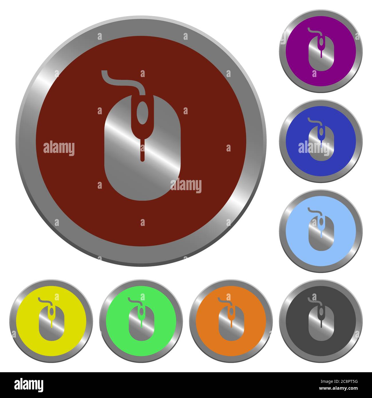 Set of color glossy coin-like computer mouse buttons Stock Vector Image ...