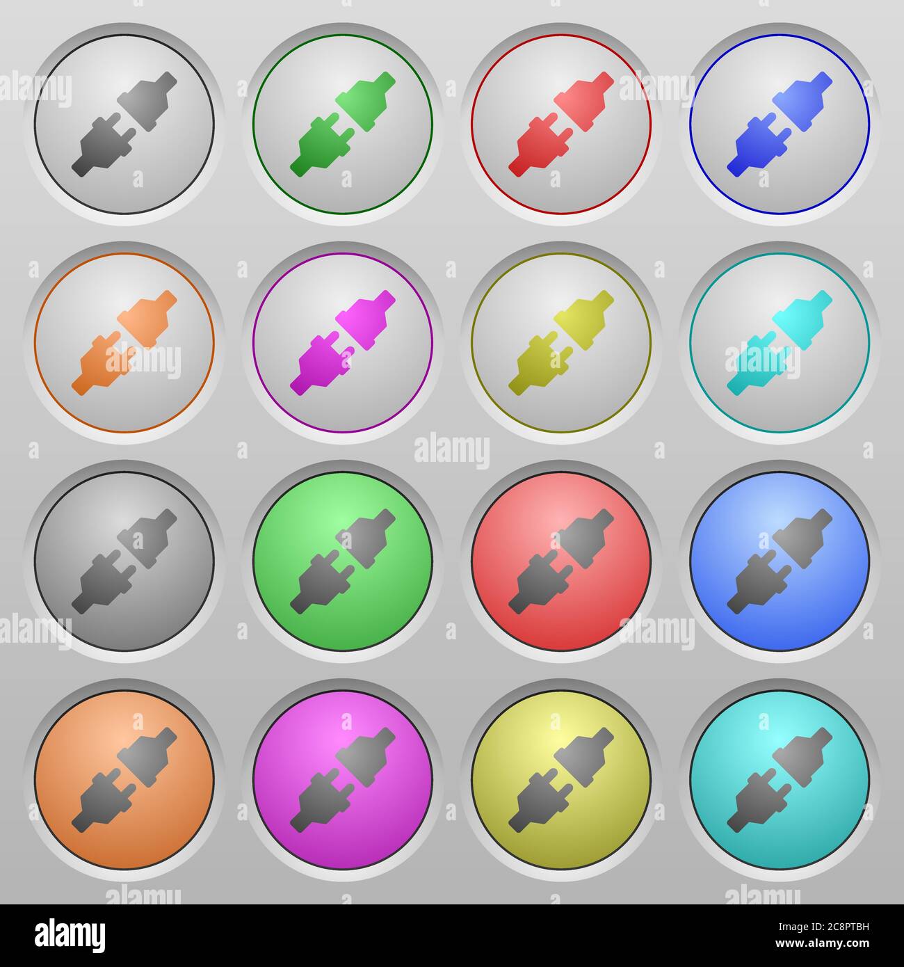 Set of Power connectors plastic sunk spherical buttons Stock Vector ...