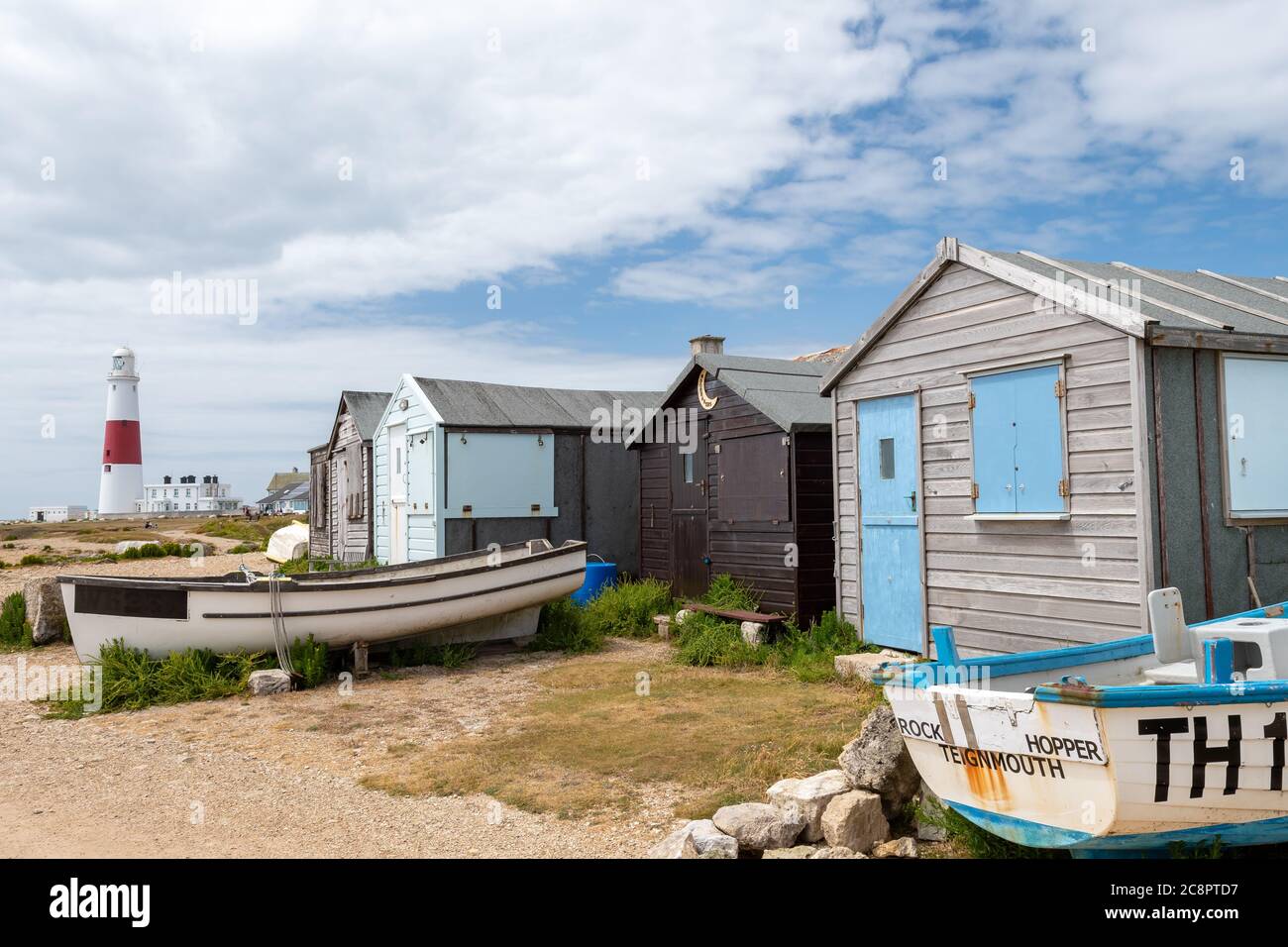 Beach huts at Portland Bill in Dorset Stock Photo - Alamy