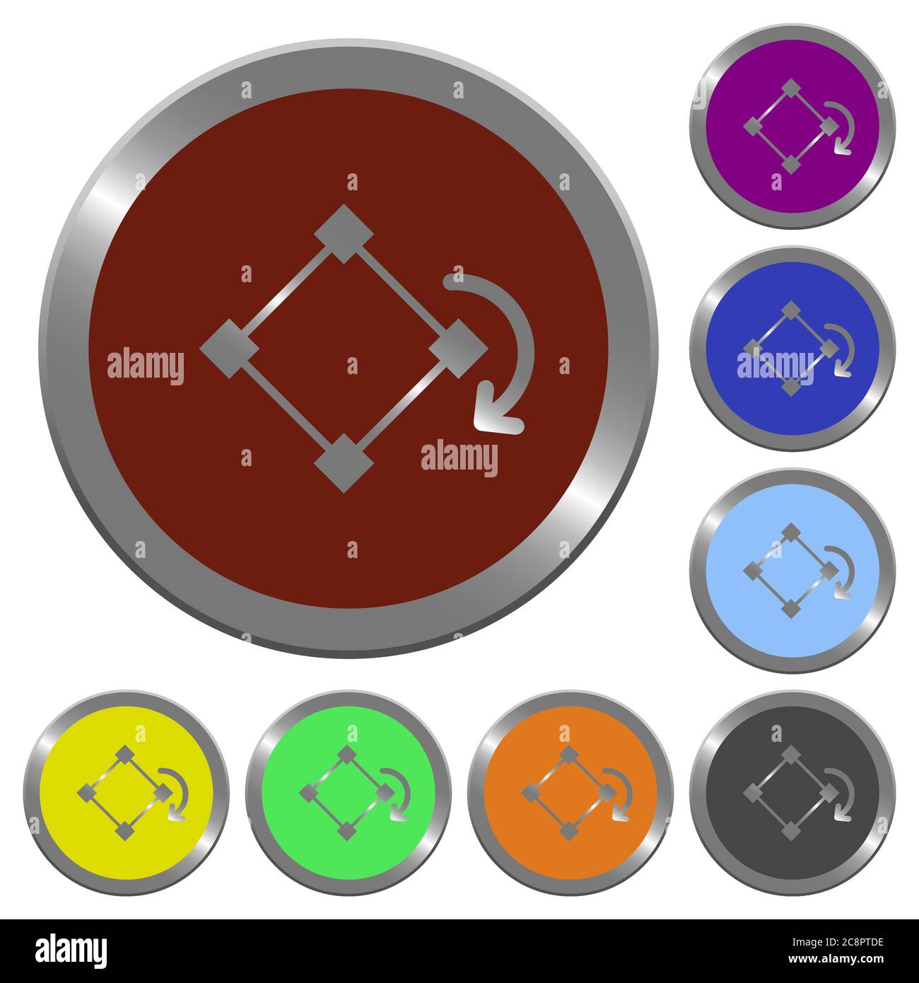 Set of color glossy coin-like rotate element buttons Stock Vector Image ...
