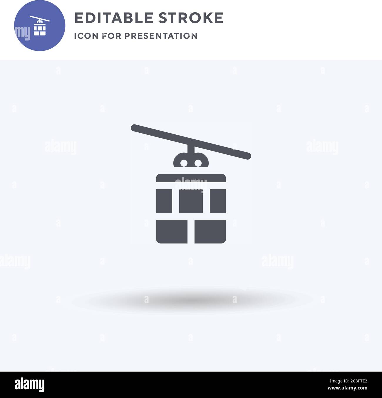 Cable Car icon vector, filled flat sign, solid pictogram isolated on ...