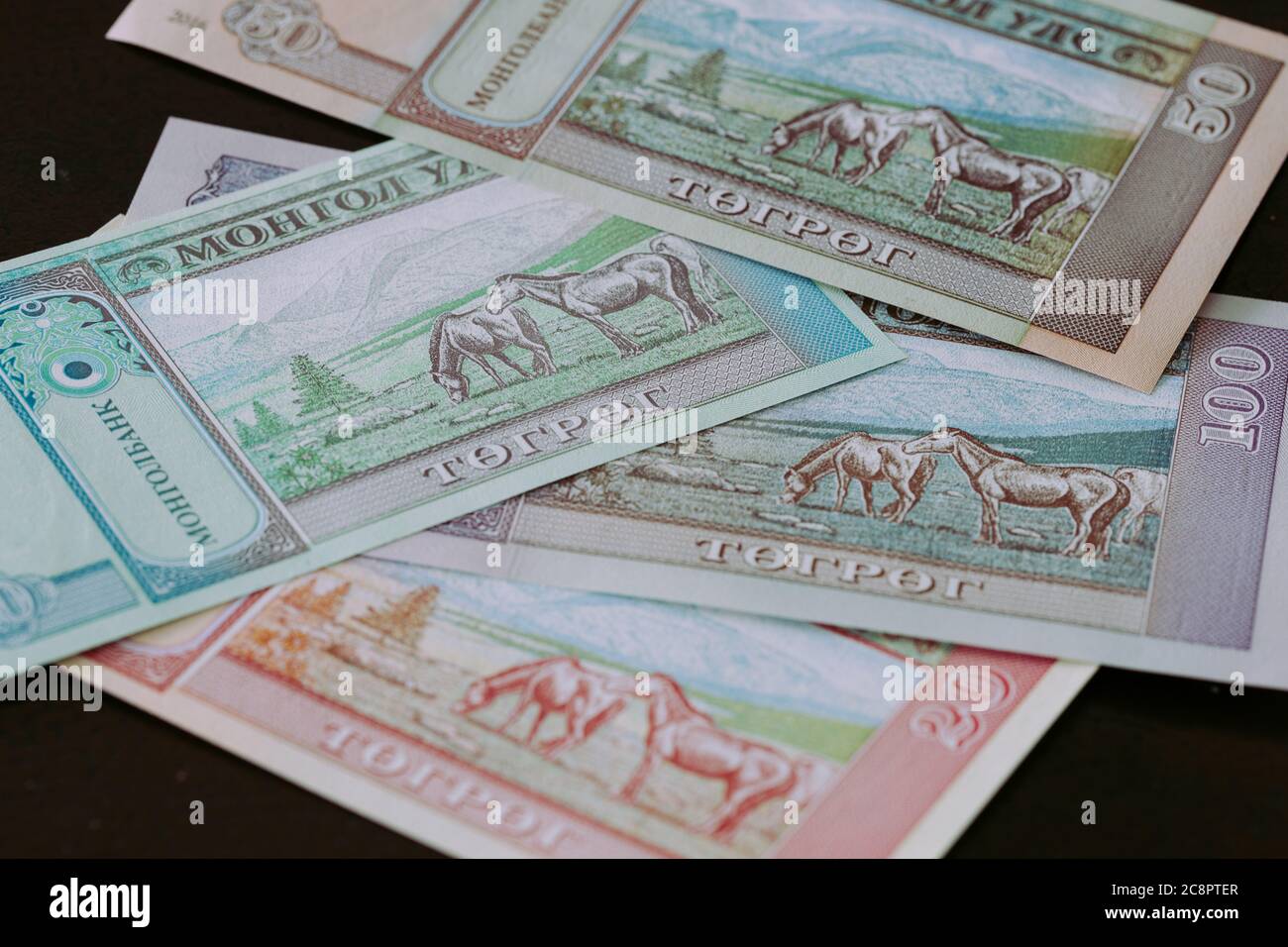 Mongolia currency, Tugrik money, Various banknotes Stock Photo - Alamy