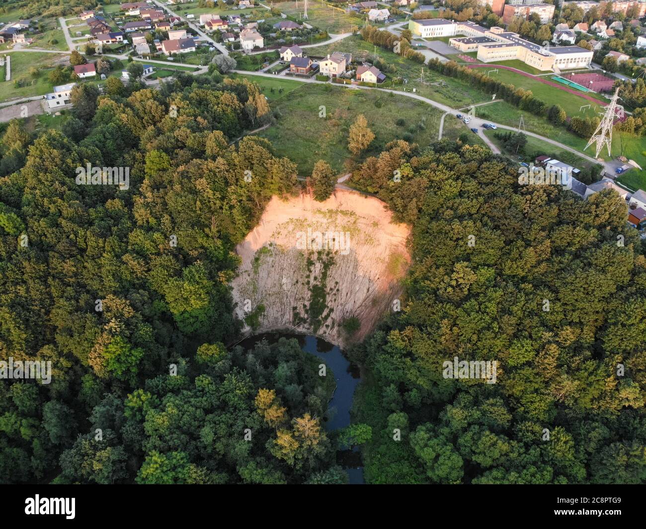 Aerial view of the Rokai Exposure close to Kaunas city, Lithuania Stock ...