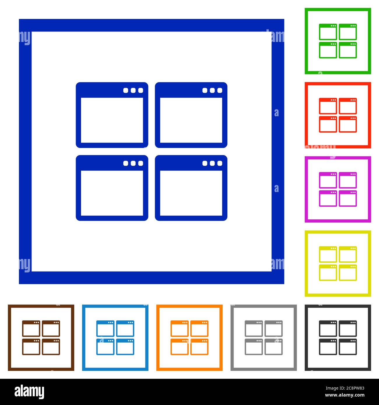 Red framed windows Stock Vector Images - Alamy