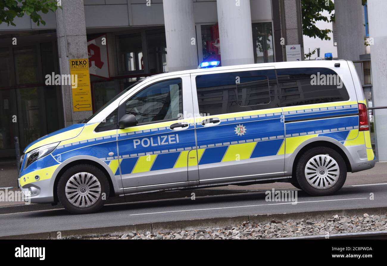 Cologne, Germany. 26th July, 2020. A police emergency vehicle is parked ...