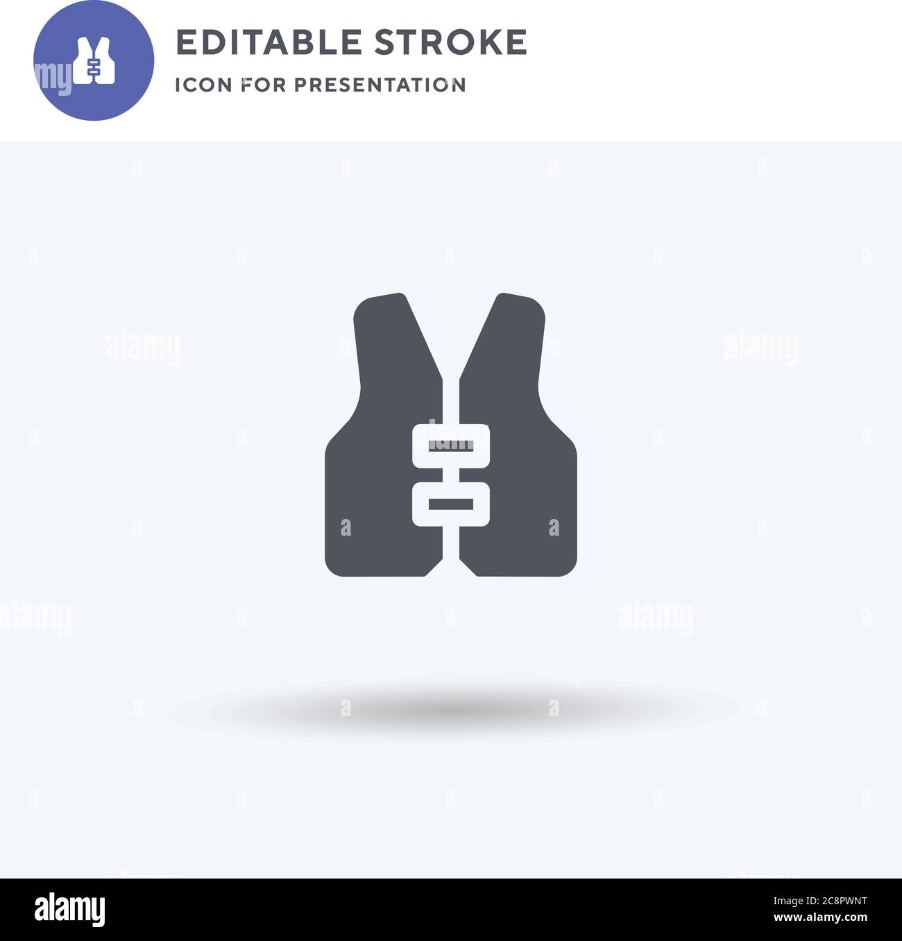 Lifejacket icon vector, filled flat sign, solid pictogram isolated on ...